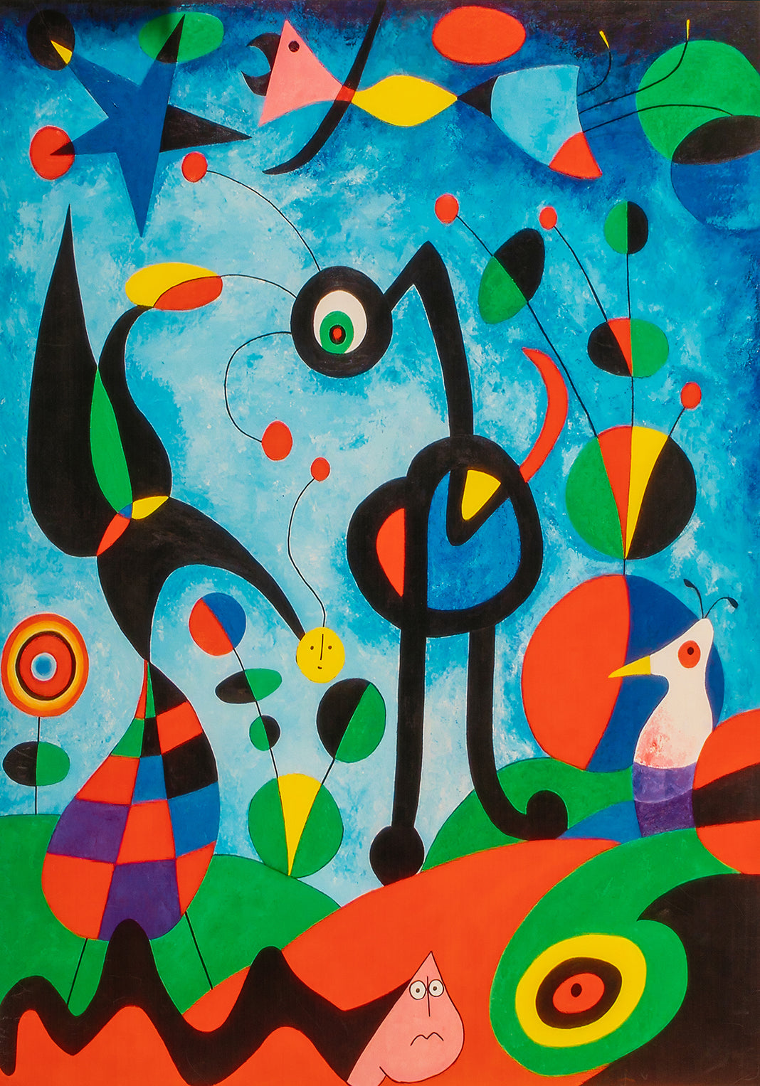 Birds - Painted by Joan Miro - Circa. 1938. High Quality Polyester Cot ...